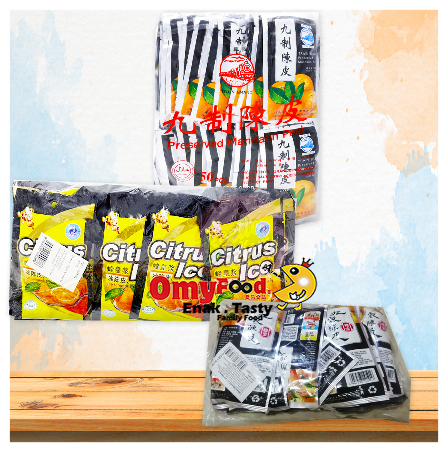 20psc, 30pcs, 50pcs (1pkt) Ya Bao Brand Jiu Zhi Chen Pi / Huo Che Pai ...