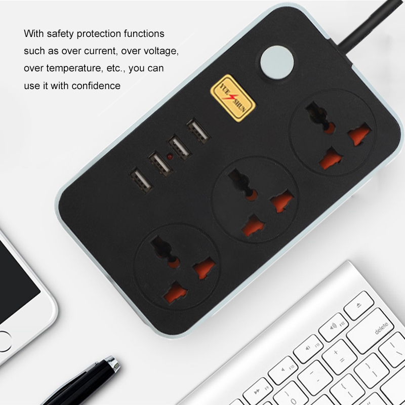 USB Ports Power Strip Universal Power Socket Extension With Surge ...