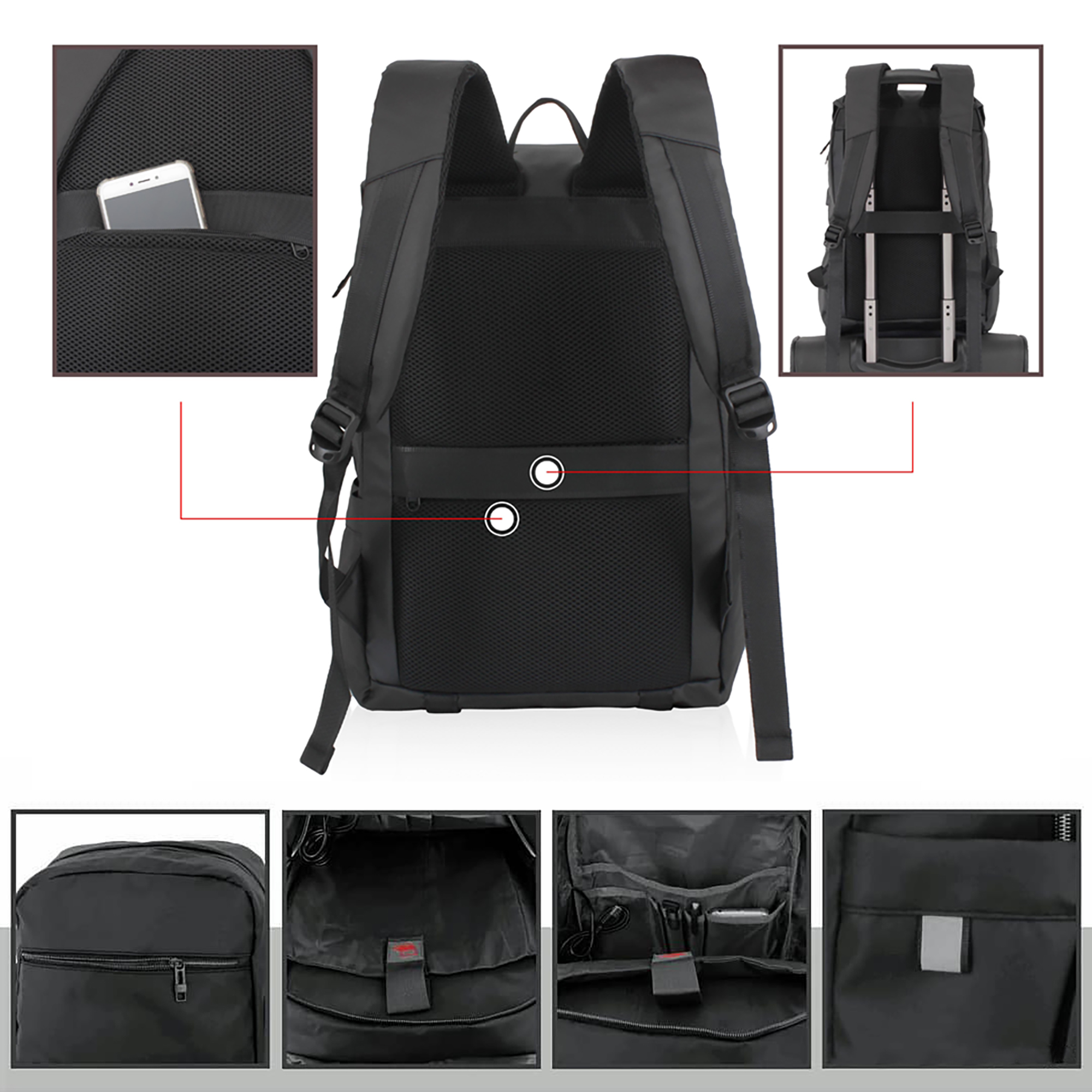 BRUNO CAVALLI Multifunctional Lightweight 16" Computer Laptop Backpack ...