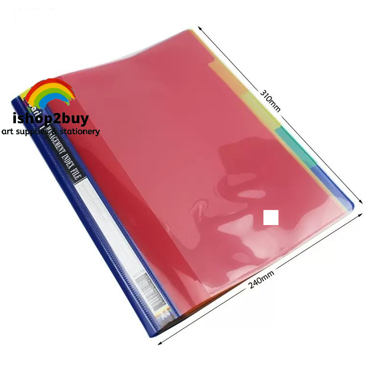 A4 PP Plastic Management INDEX File Binder Colour Index Waterproof ...
