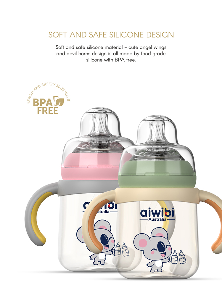 Aiwibi Breast-Like Baby Feeding Bottle 240ml | Shopee Malaysia