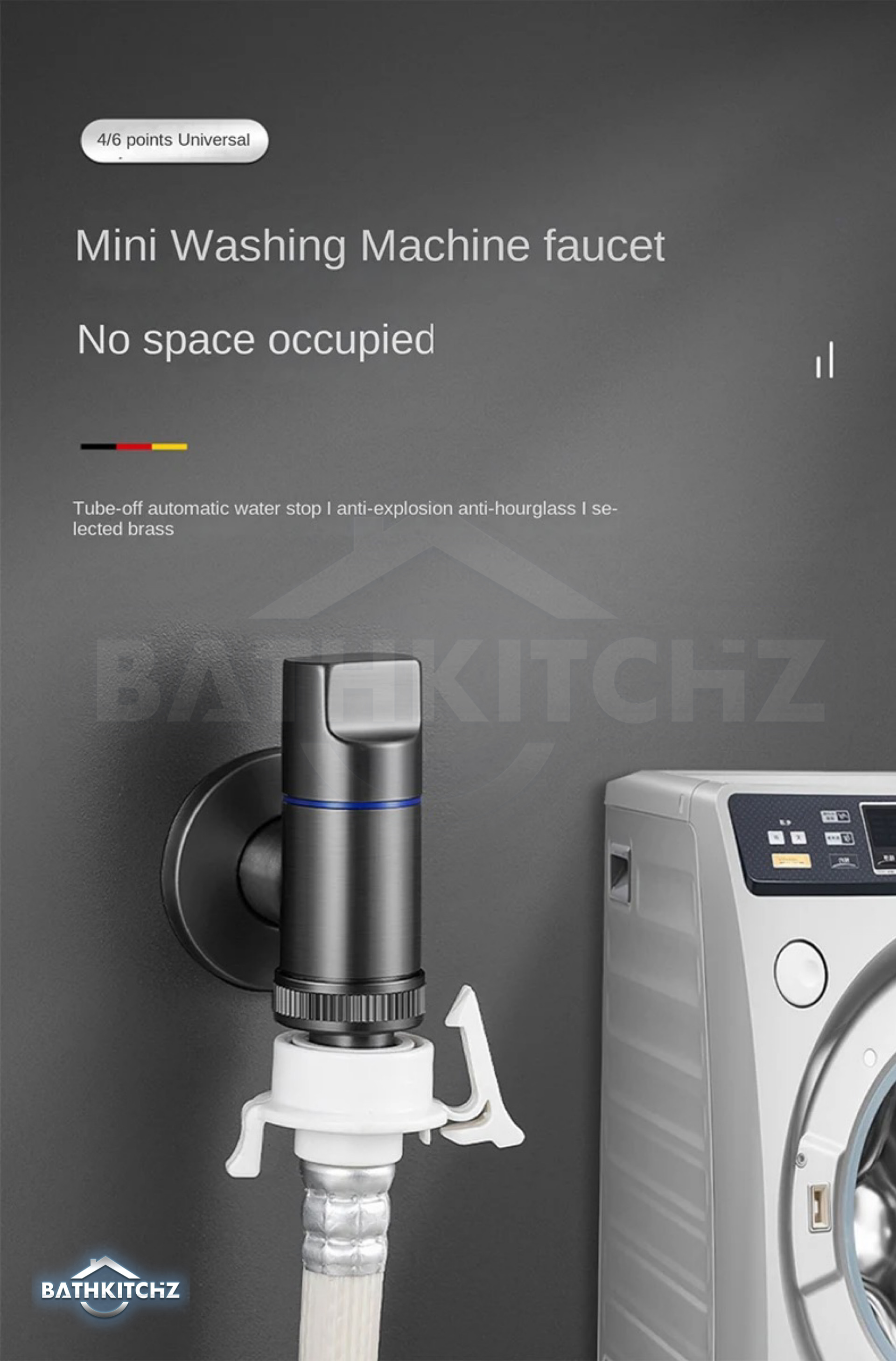 BATHKITCHZ SUS 304 Pin Stopper Connector Water Stop Faucet Water Outlet ...