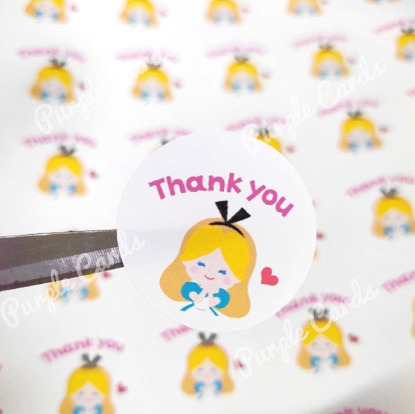 Thank You Stickers Round Shape / Birthday Sticker Sticker Hari jadi ...