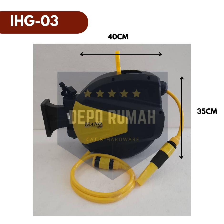 ISANO 10M & 20M Wall Mounted Automatic Reel Retractable Water Hose Reel ...