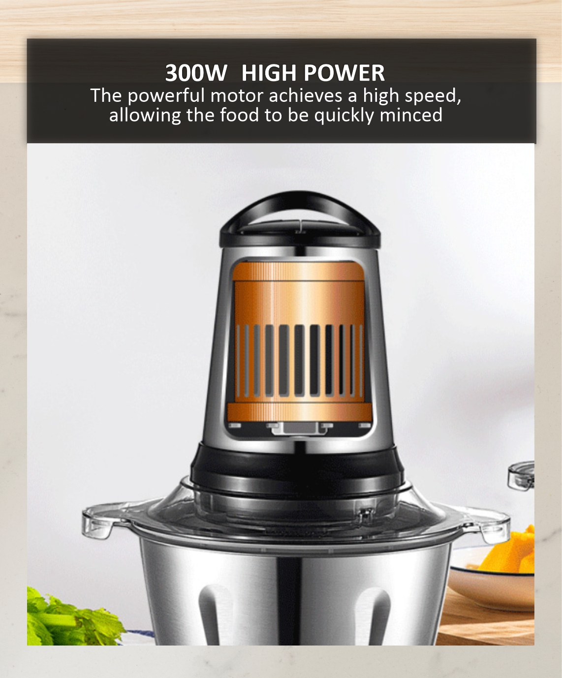 2L/3L Stainless Steel Food Processor Blender Electric Mixer Meat ...