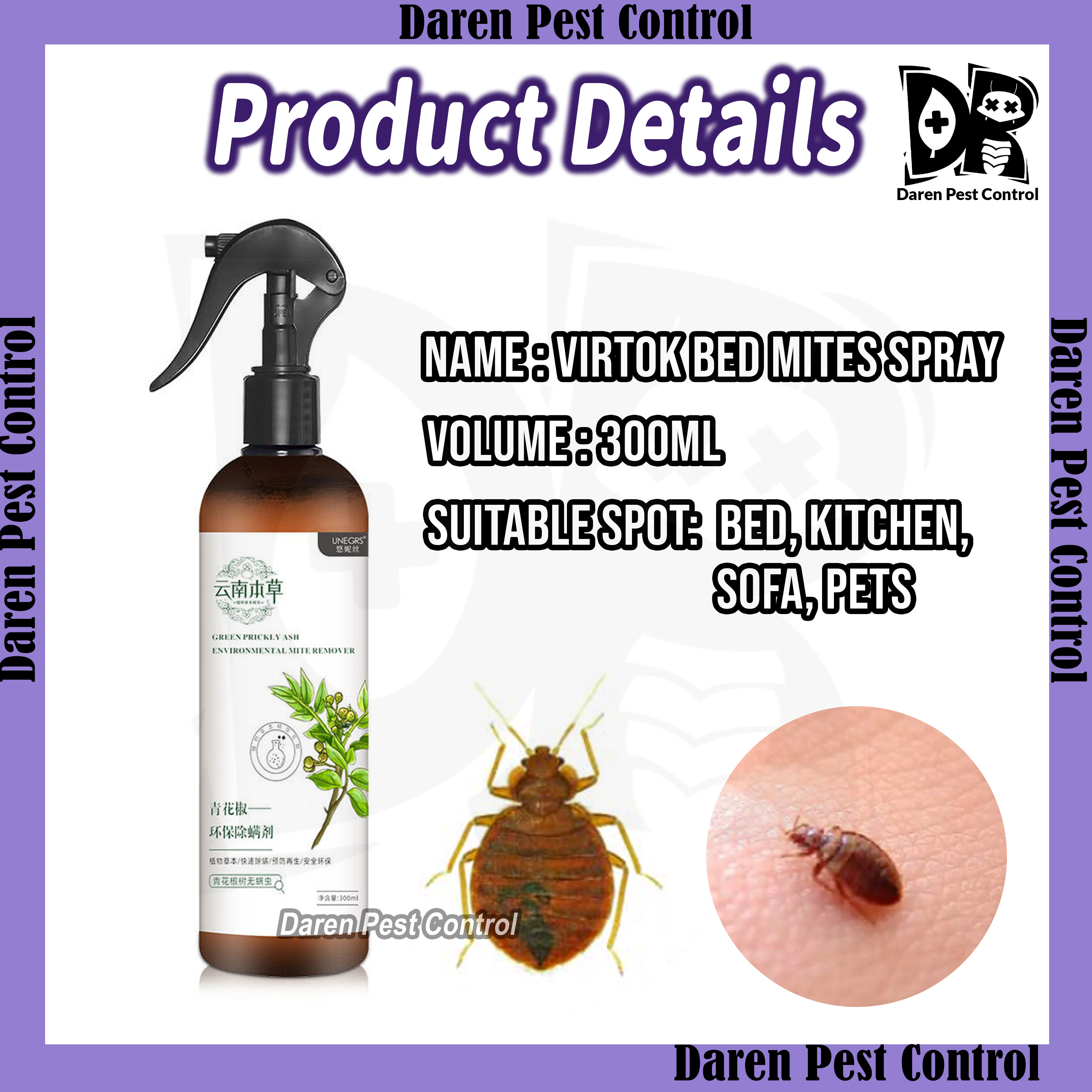 Daren bed bug spray killer dust mite repellent kutu penghalau bed mite spray pepijat killer ...