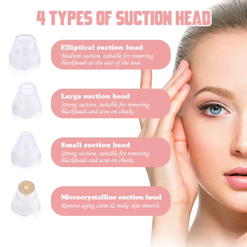 Electric Blackhead Removal With 3 Level Suction 4 Care Heads Pore ...