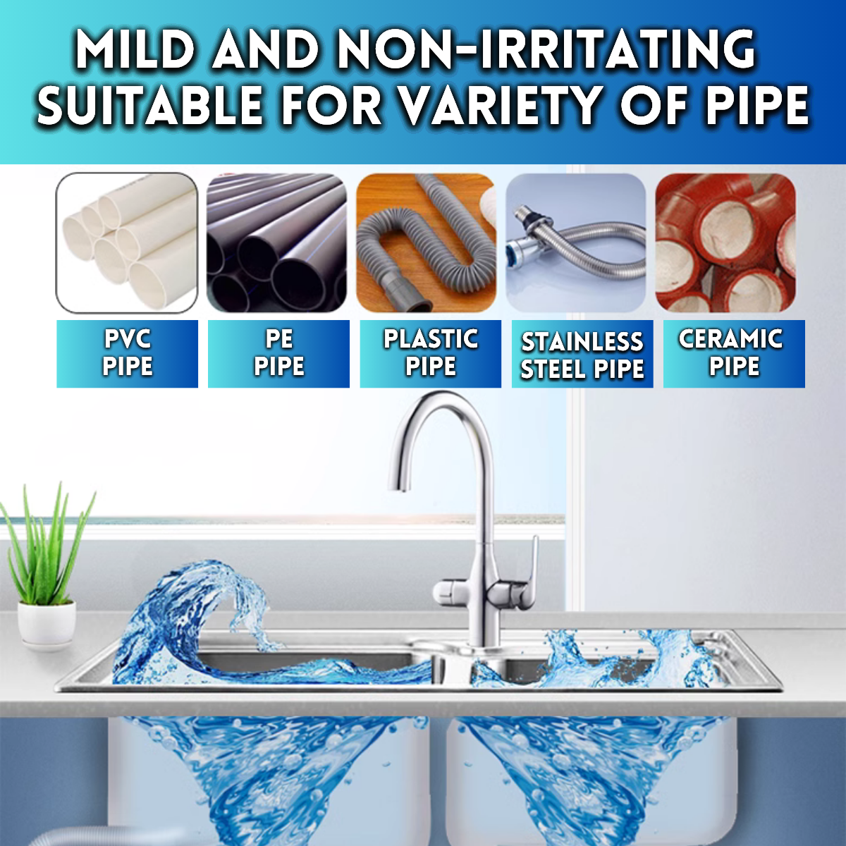 Boom Wash Multipurpose Foam Cleaner Powder Pipes Sink Toilet Bathroom ...