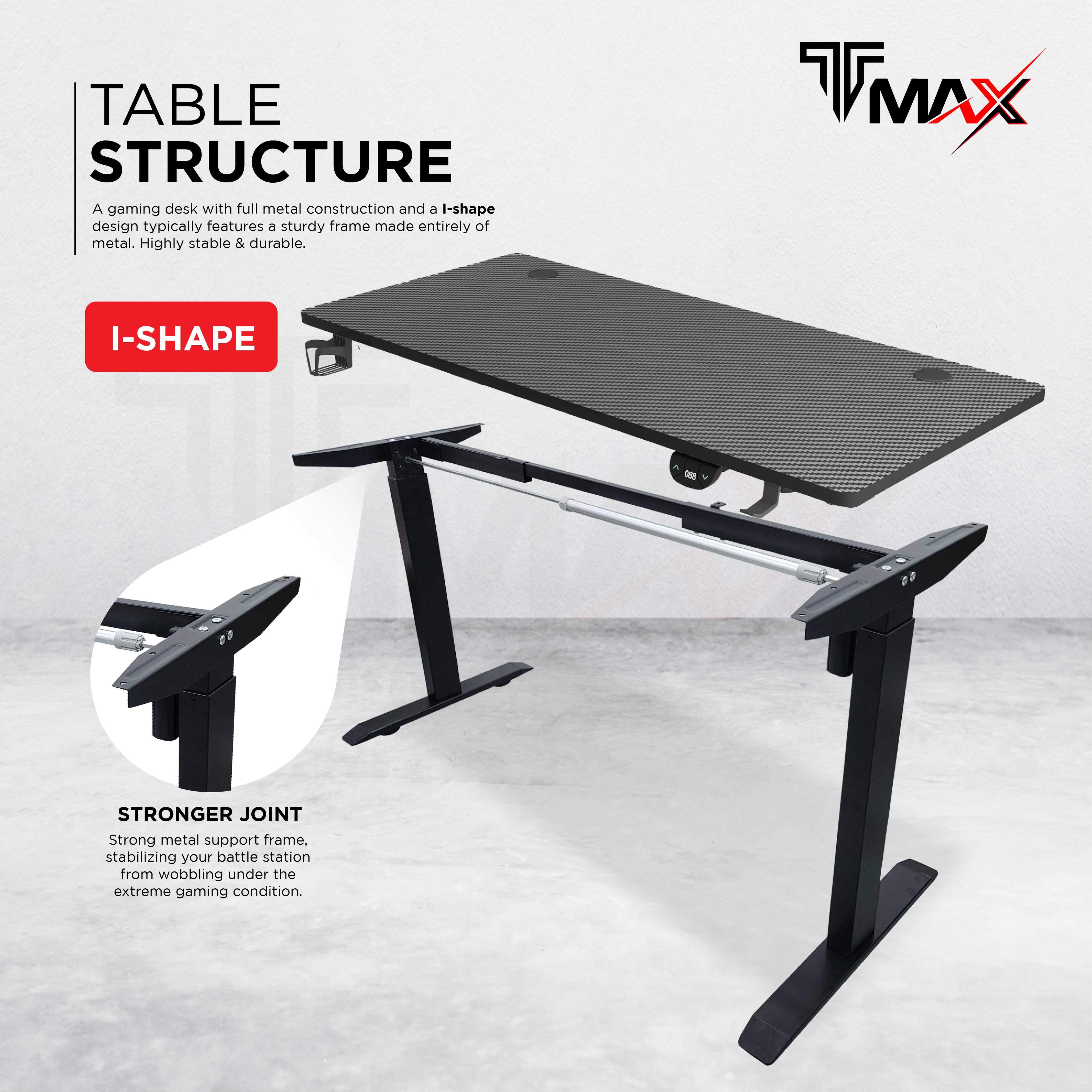 TMAX L140/160cm I-shape Standing Desk Smart Lifting Motorized Height ...