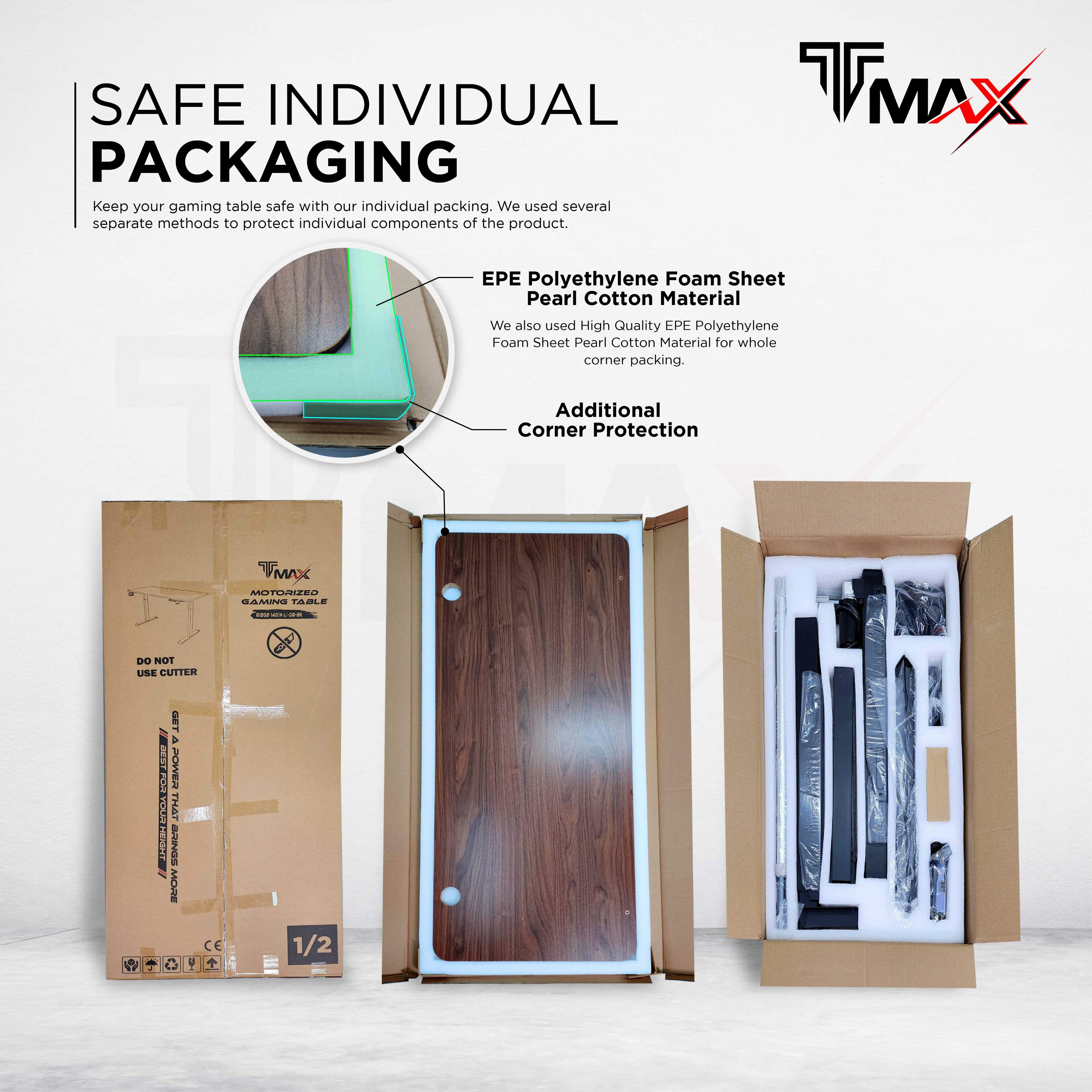 TMAX L140/160cm I-shape Standing Desk Smart Lifting Motorized Height ...