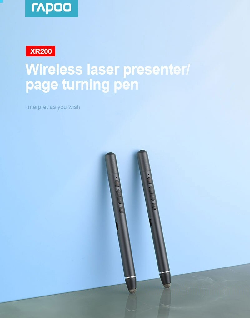Rapoo XR200 USB 2.4G Touchable Rechargeable 3R Laser Presenter Pen - 2 ...