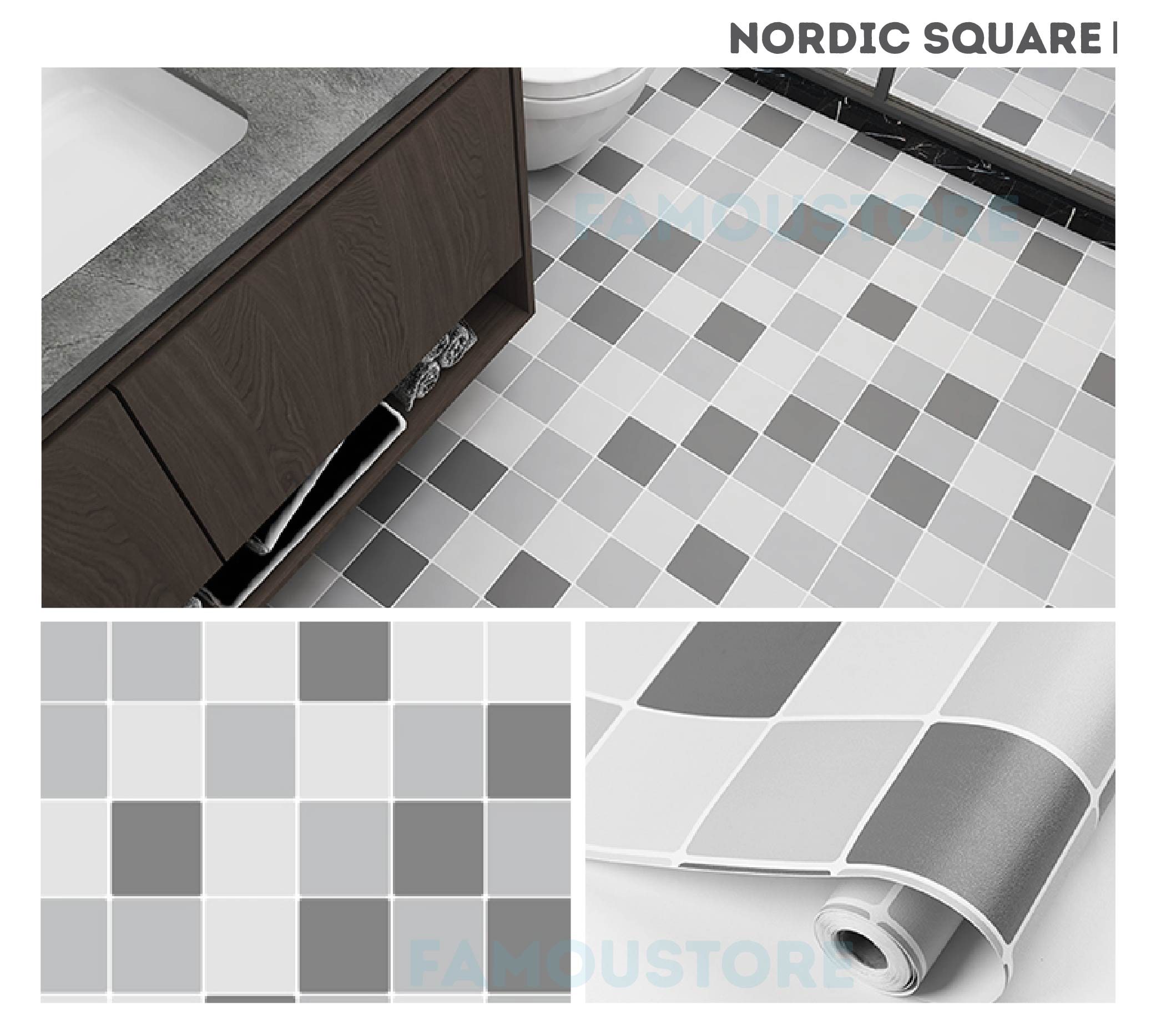 PVC Floor Sticker Waterproof Wallpaper Self Adhesive Kitchen Sticker ...