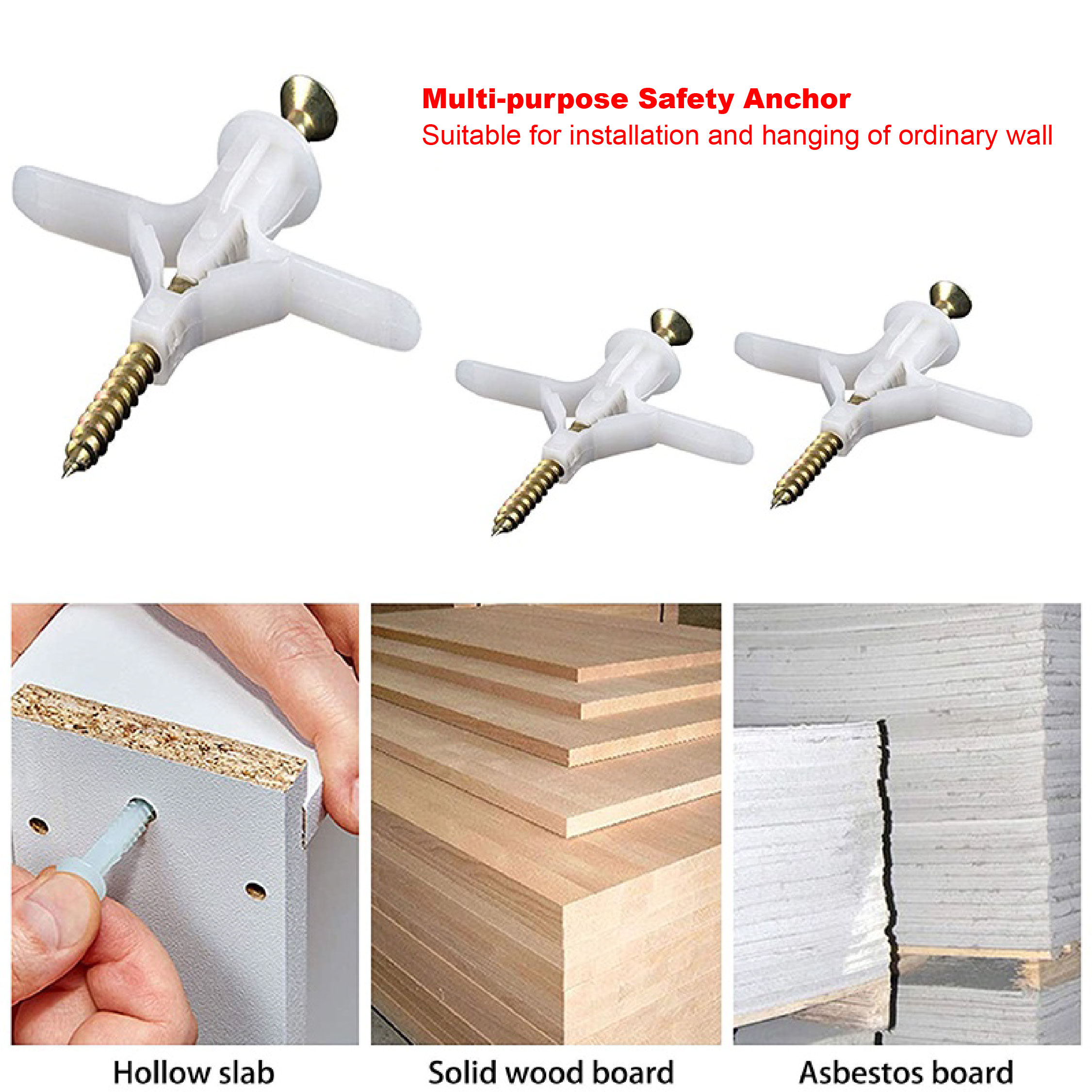 Nylon Butterfly Aircraft Aeroplane Clip Drywall Anchor Kit Partition ...