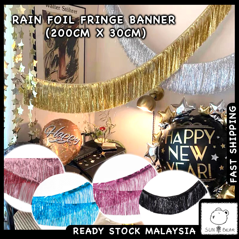 Rain Foil Fringe Banner Wedding Birthday Party Decoration Hanging ...