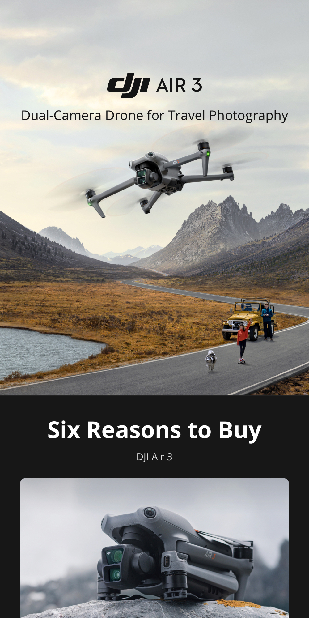 DJI Air 3 Camera Drone Medium Tele & Wide-Angle Dual Primary Cameras ...