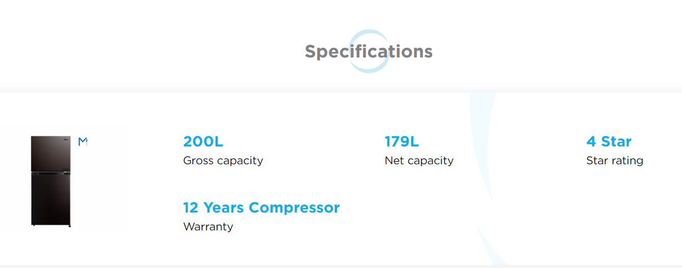 [COMBO SET] Midea 2 Door Refrigerator (200L) MDRT267MTB30 & Fully Auto ...