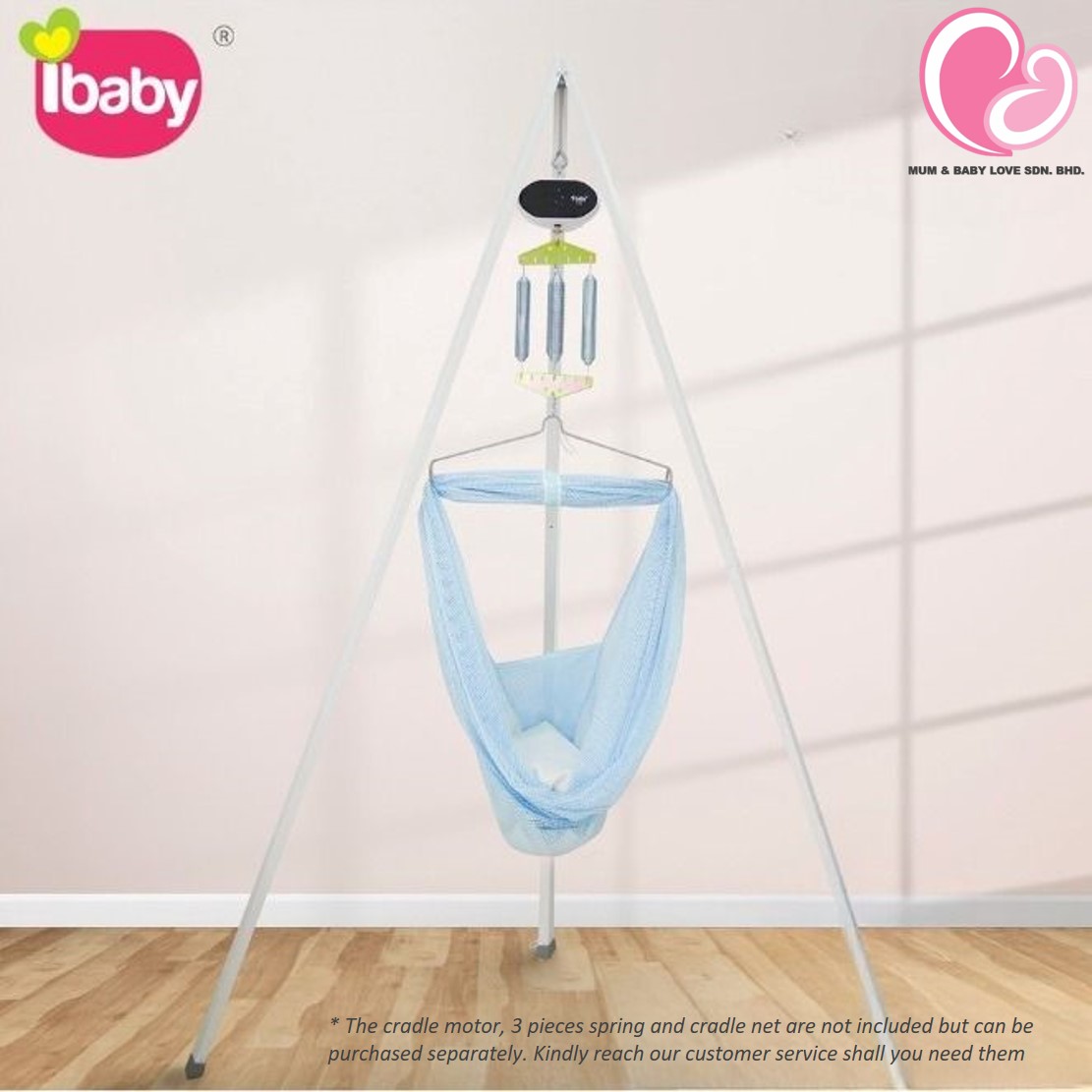 IBaby Portable Spring Cot Stand Rangka Buaian Bayi Tripod Type Cradle ...