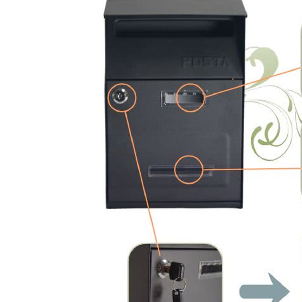 TRENY Coated Letter Box Steel Mailbox Outdoor Mailbox Peti Surat Metal ...