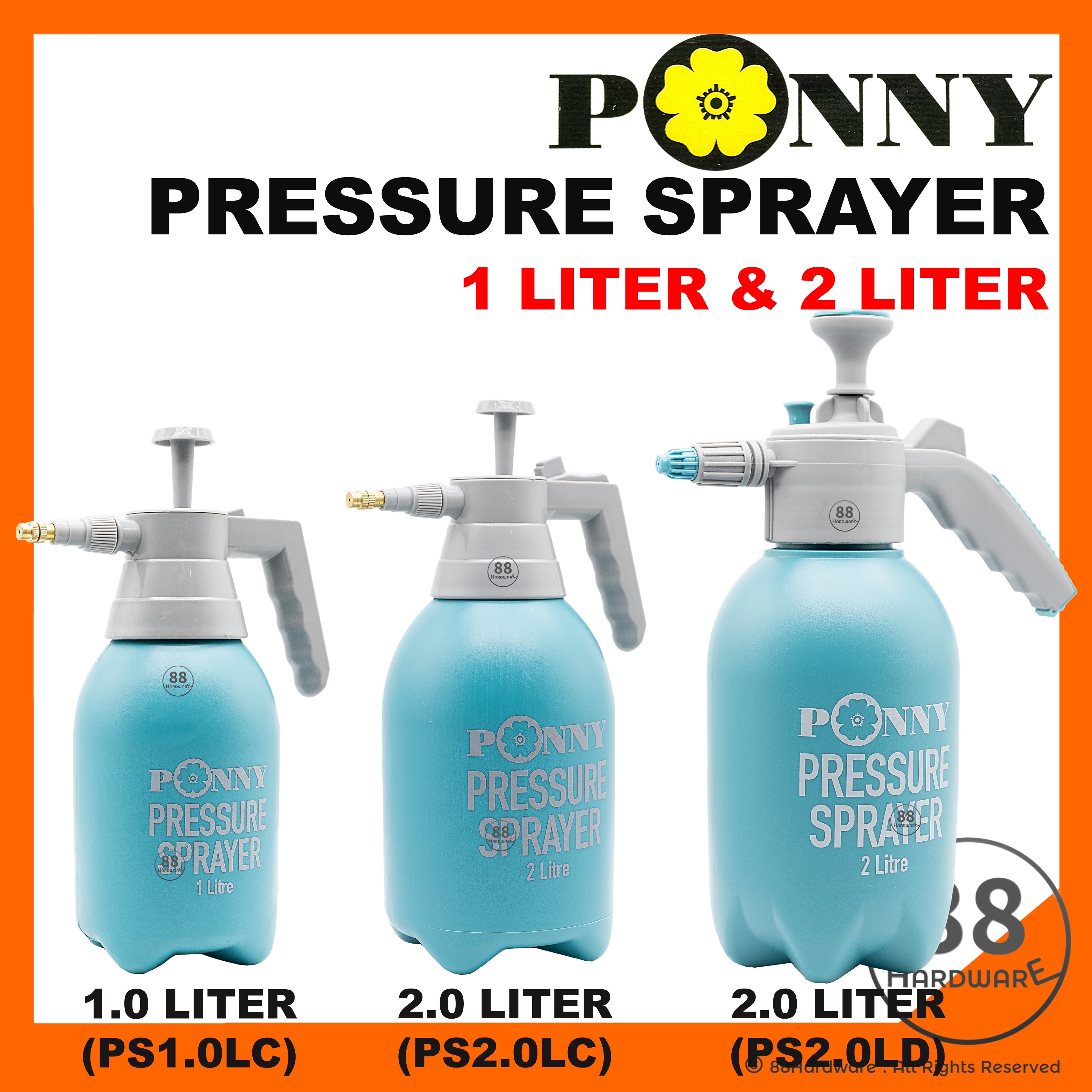 1L 2L Ponny pressure sprayer / pam racun / tong racun / pump racun ...