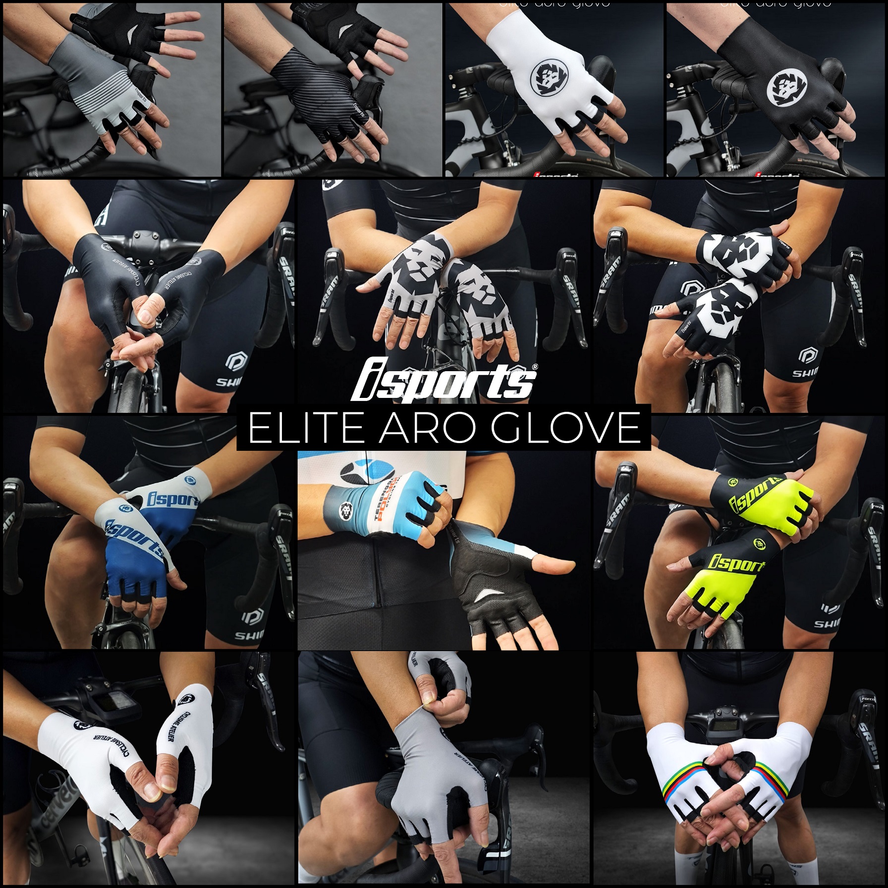 🔥Ready Stock🔥Authentic iSports Elite Aero Cycling Padded Glove Road bike RB TT Cycling Racing ...
