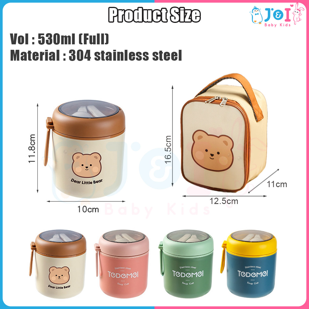 530ml Stainless Steel Thermal Insulator Food Jar Flask Jar Thermal Food ...