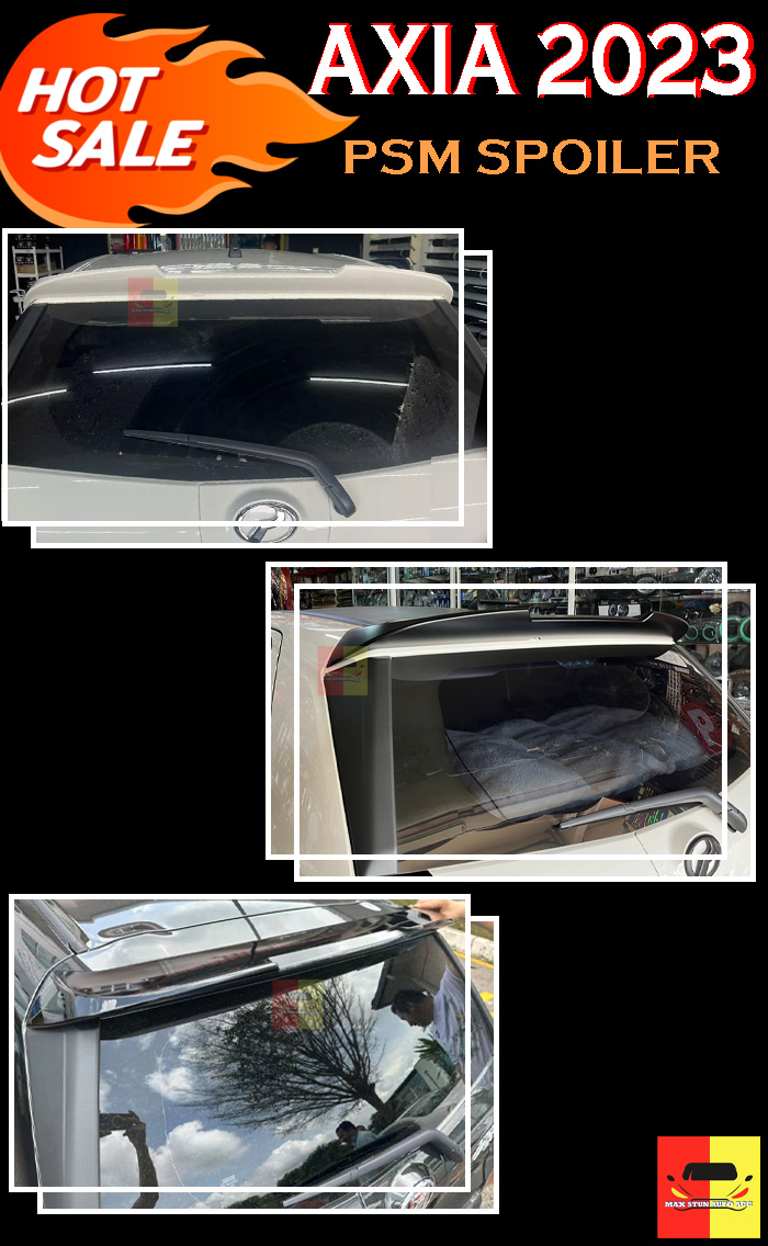 PERODUA AXIA 2023 PSM STYLE SPOILER DUCK TAIL REAR SPOILER NEW AXIA PSM ...