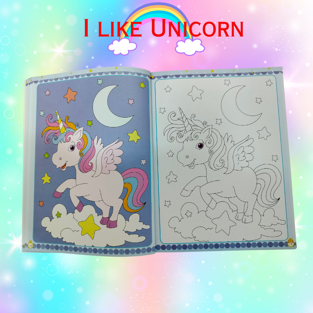 Unicorn Copy Colouring Book for Children Kids / Buku Mewarna Kartun ...