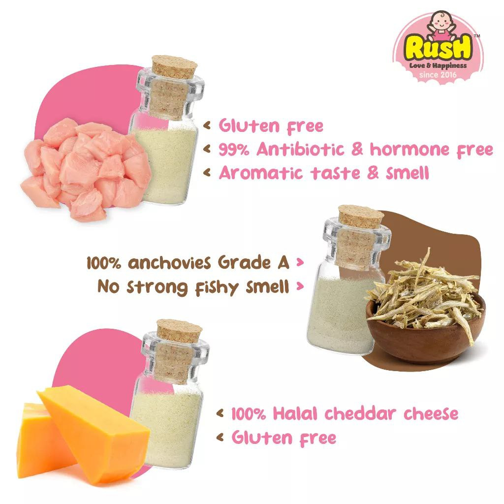 RUSH BABY SEASONING POWDER Serbuk Perasa Semulajadi Makanan Bayi ...