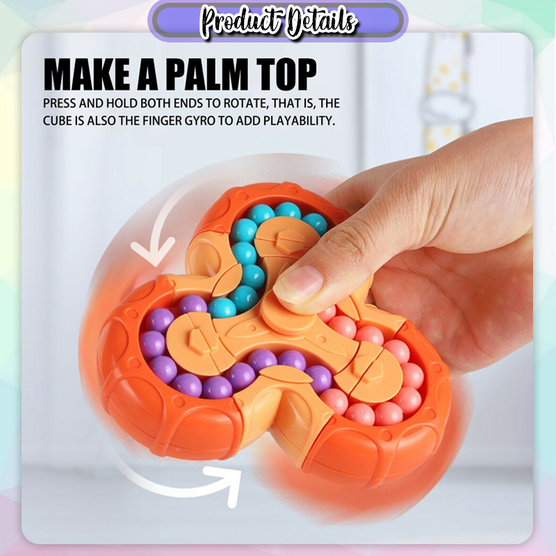 [Happy Kids] Rotating Magic Beans Puzzles Beads Magic Cube Spinner Cube ...