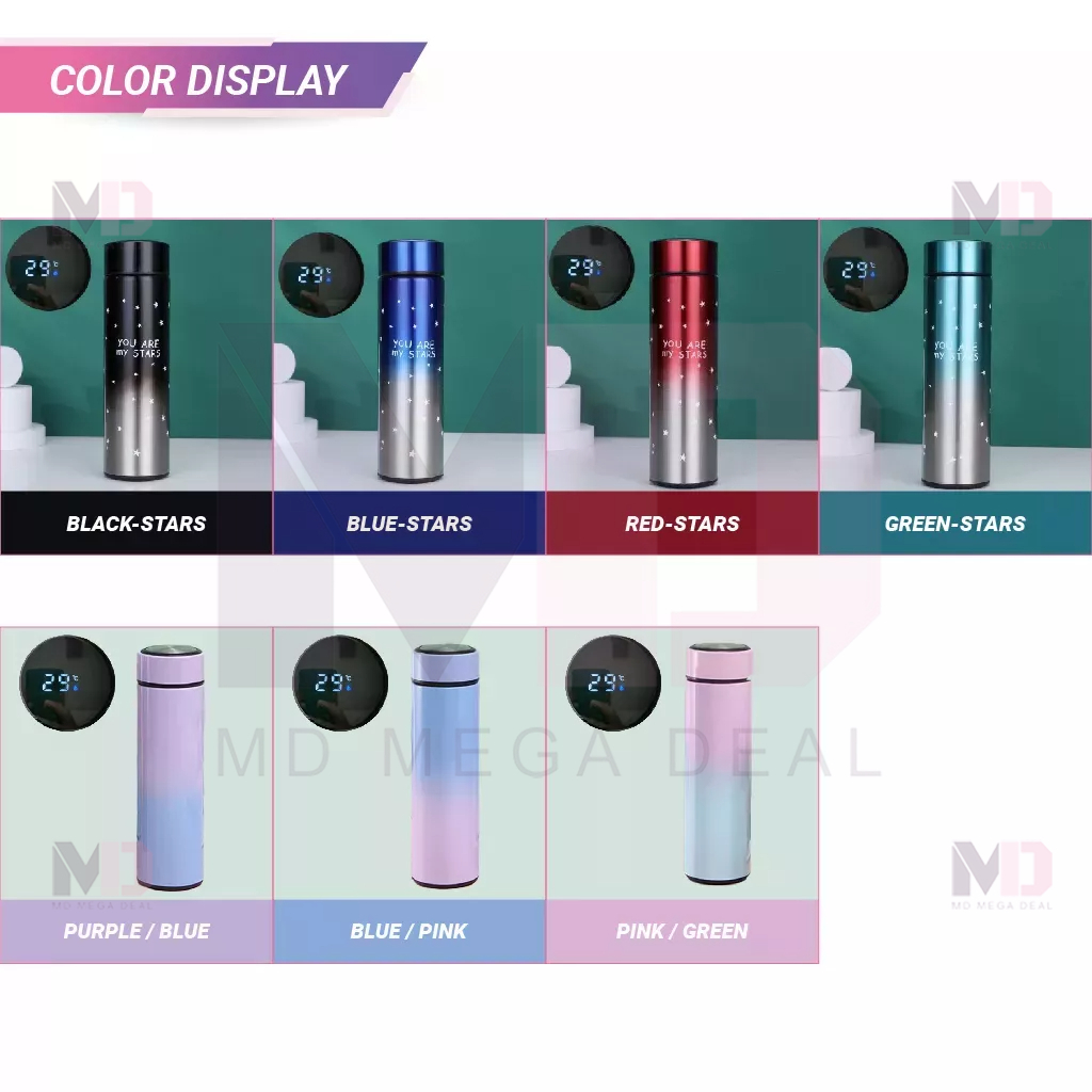 《Mega Deal》Smart LED temperature display Vacuum Flask Thermos Keep Warm ...