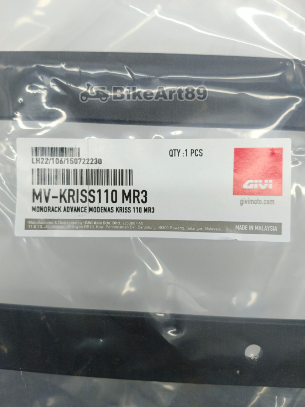 Monorack Givi Modenas KRISS110 MR3 ADVANCE BLACK Kriss 110 MR 3 and ...