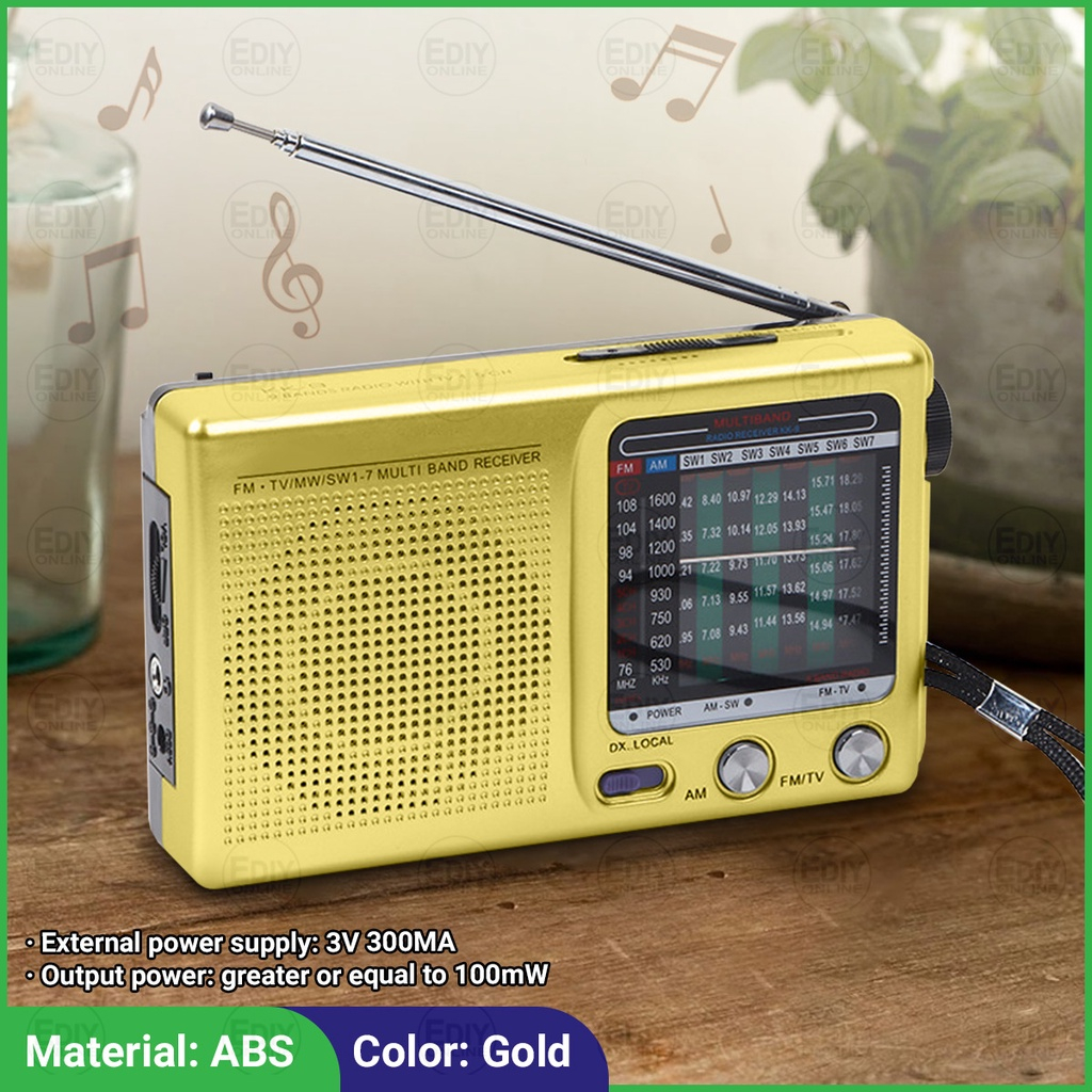 PORTABLE MINI RADIO RECEIVER SPEAKER PLAYER STRONG FULL BAND SW AM FM ...