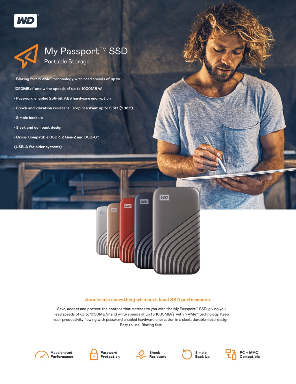 WD My Passport SSD Portable SSD Western Digital External Portable ...