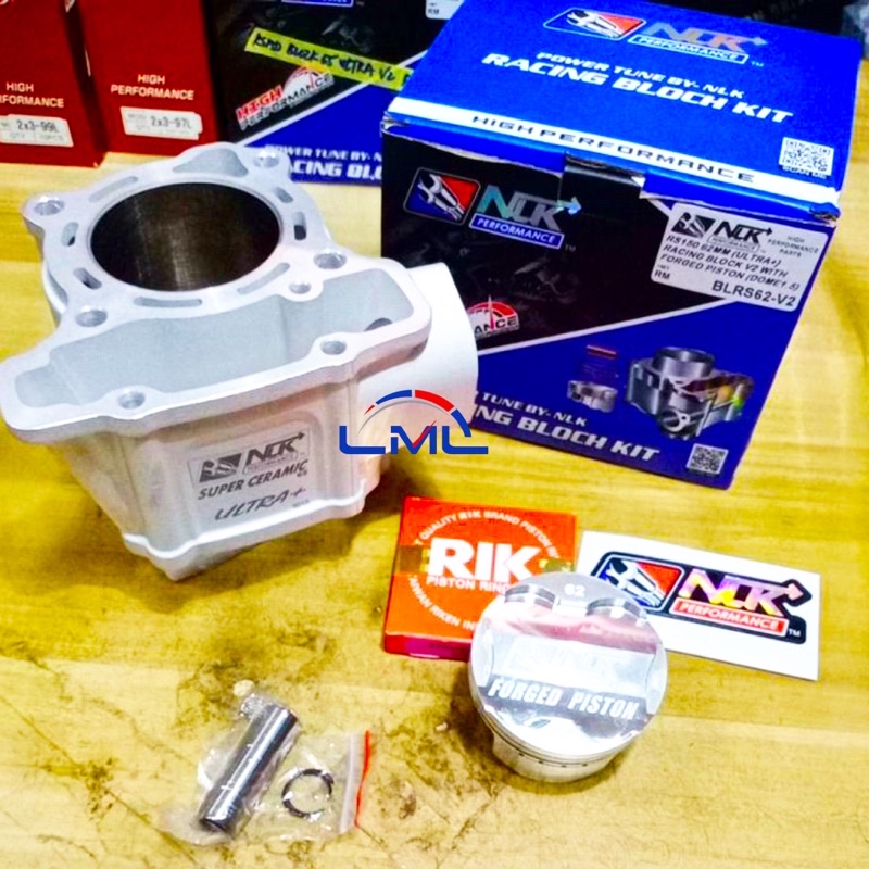 NLK Racing Ceramic Block V2 Ultra+ RS150 62mm 63mm 65mm With Forged Dome Piston | Shopee Malaysia