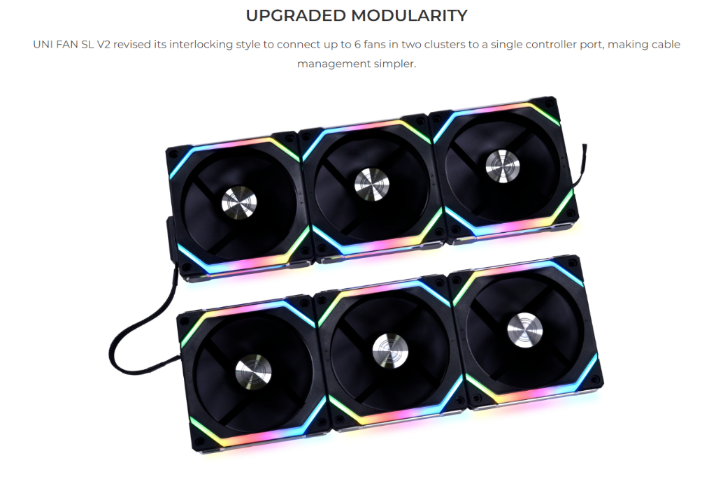 LIAN LI UNI FAN SL120 V2 RGB Daisy-Chain ARGB Fan 120mm (Reverse Blade ...