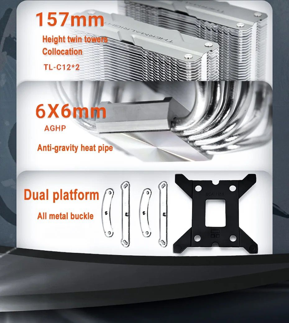 Thermalright PA120 SE 6 Heat Pipe CPU Cooler AGHP Inverse Gravity PC ...