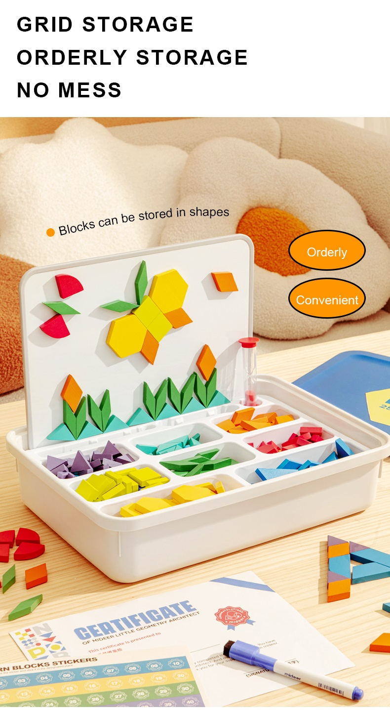 Mideer Magnetic Pattern Blocks with Whiteboard (250 Pcs) | Shopee Malaysia