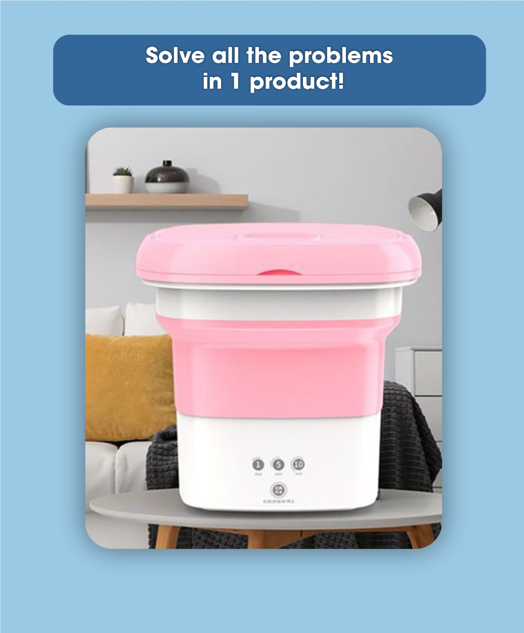 [3 PIN PLUG] Foldable Mini Washing Machine (2.5kg) Auto Mini Washing ...