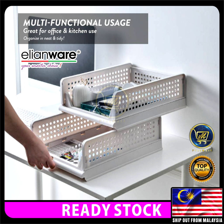 PlatMart - [READY STOCK] Elianware Foldable Stackable Shelf Storage ...