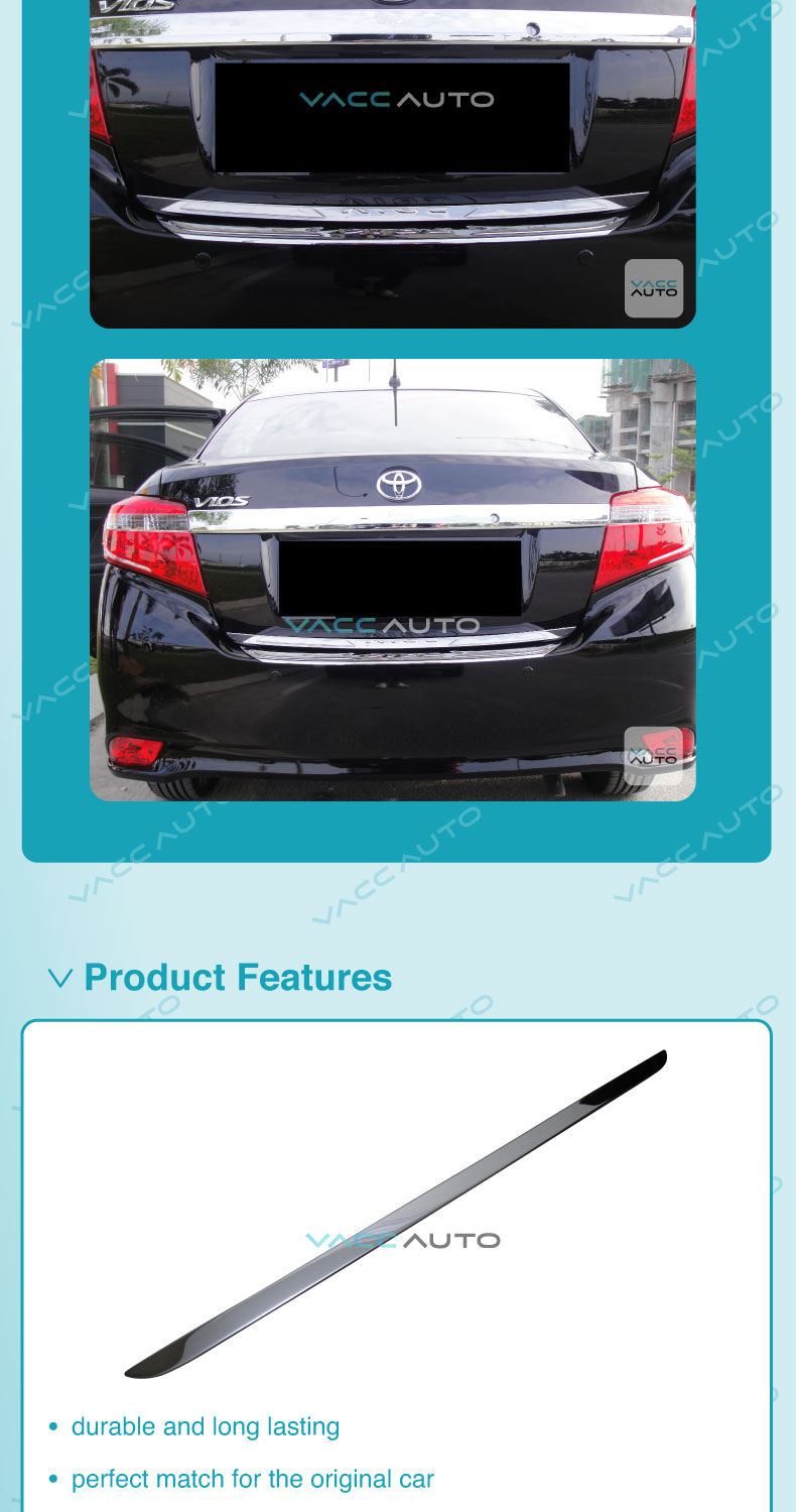 Toyota Vios (3rd Gen) Rear Bonnet Chrome Lining Rear Tail Gate Molding ...