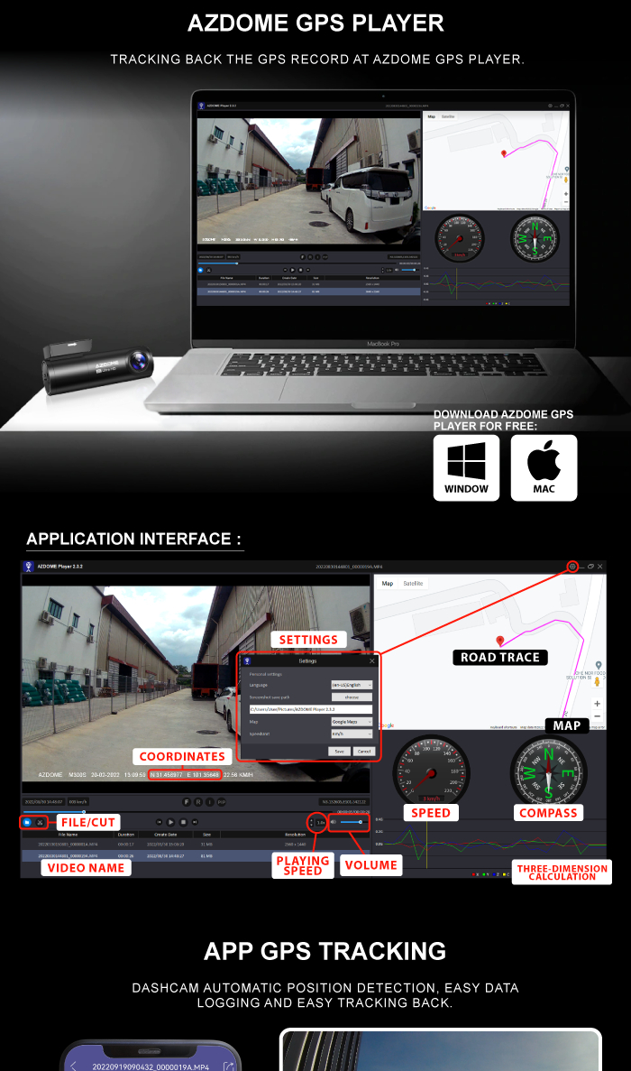 AZDOME M300S 2160P/4K Ultra HD Front DashCam Night Vision Smart Voice ...