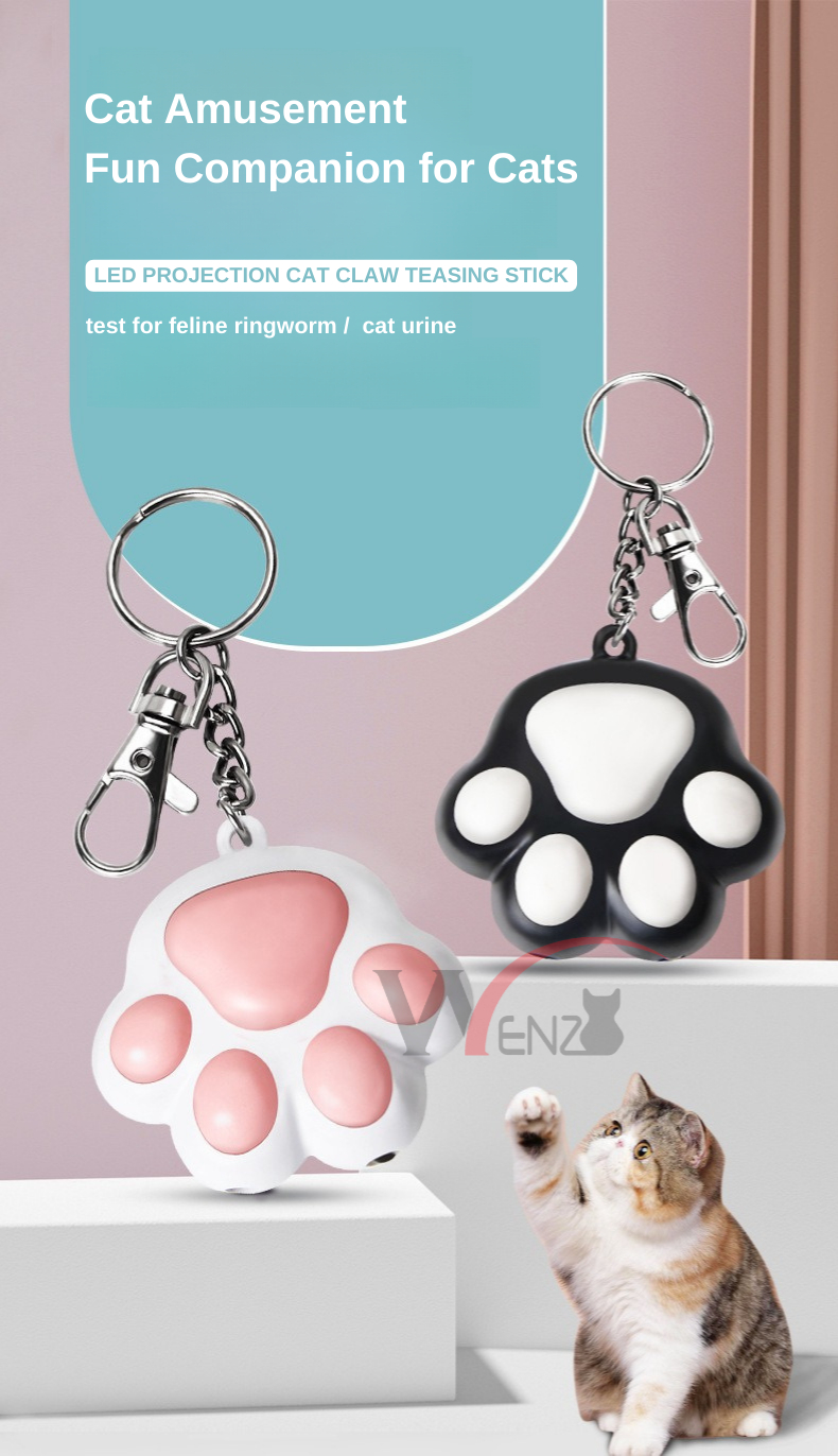 USB Rechargeable Fun Cat Claw Keychain Multi-function Detection Pet ...