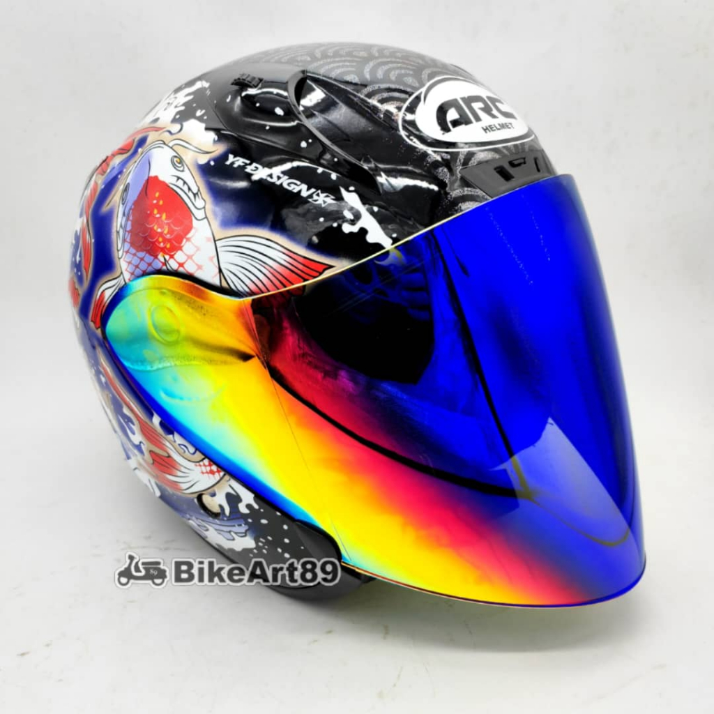 ARC XR KOI BLUE HELMET OPEN FACE Accessories Koi Fish RSX150 ADV RS150 ...
