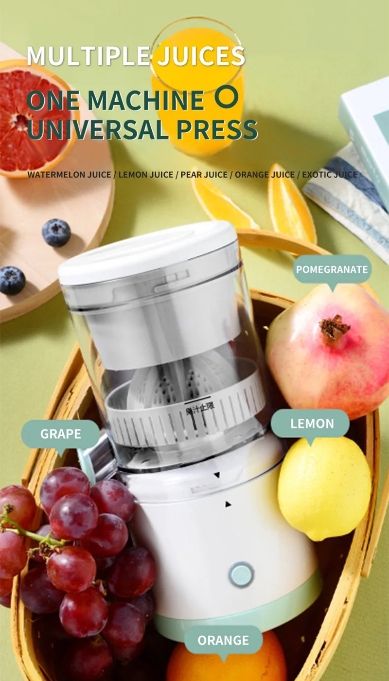 Cordless Electric Citrus Juicer Machine With Tap 2400mAh USB ...