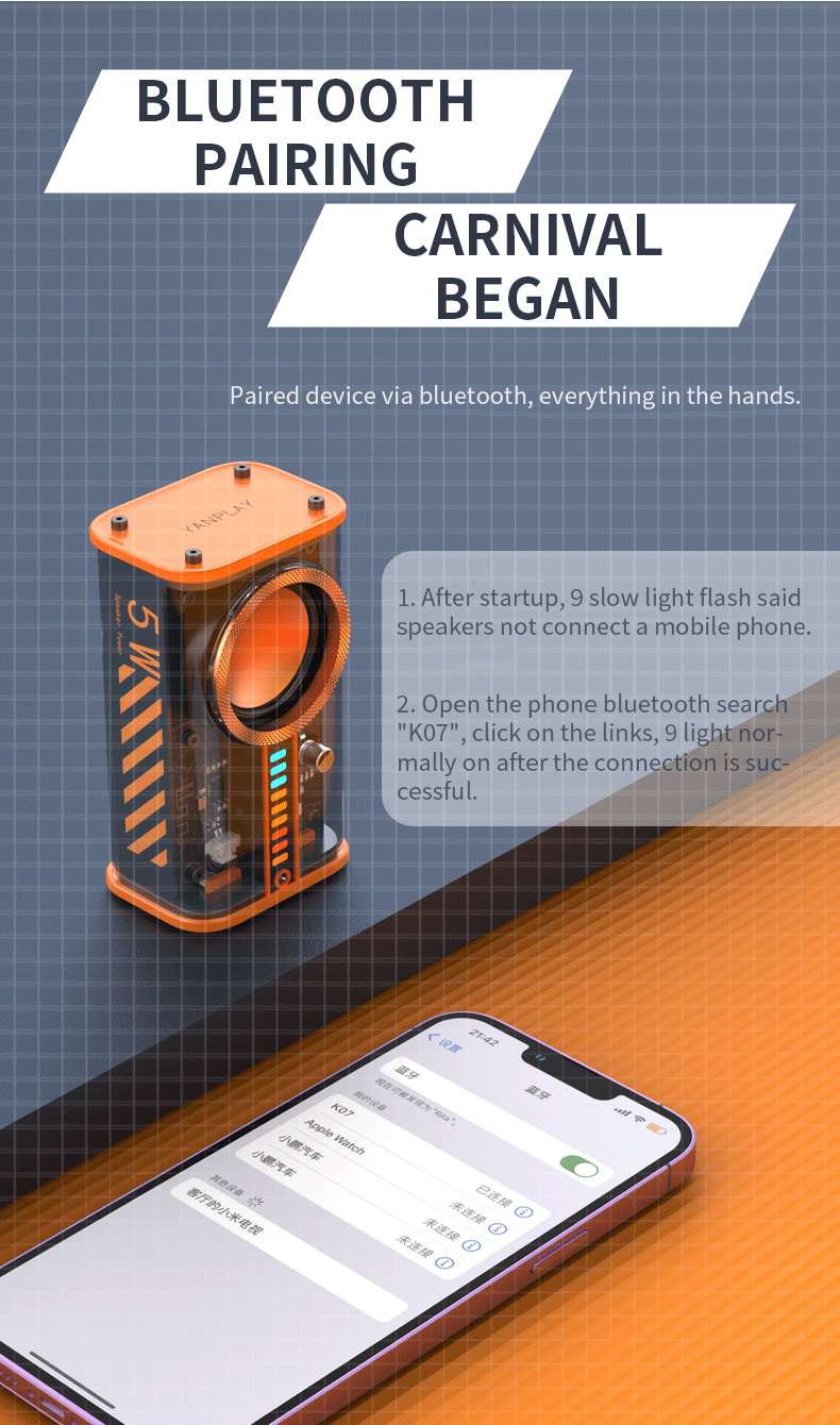 K07 Portable Bluetooth mini Speaker bass besar speker bass spiker ...