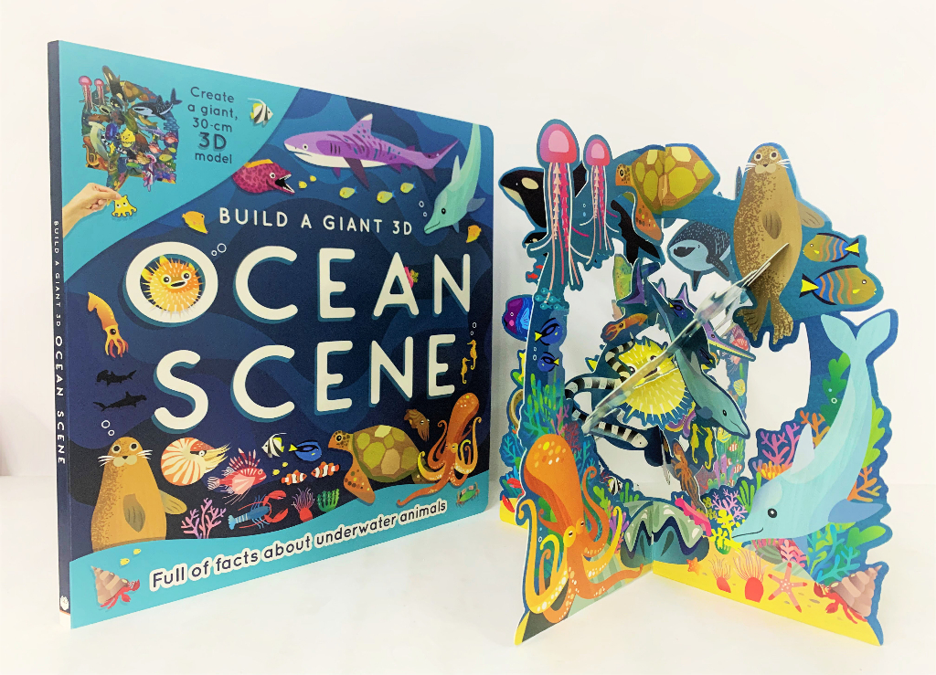 Ocean Scene Giant 3D Model & Book For Kids to Learn About Sea Animals ...