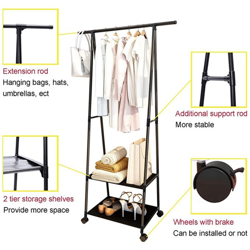 𝗩𝗘𝗥𝗦𝗘𝗧𝗜𝗟𝗘 》Movable Triangle Clothes Storage Rack Wardrobe Organizer ...