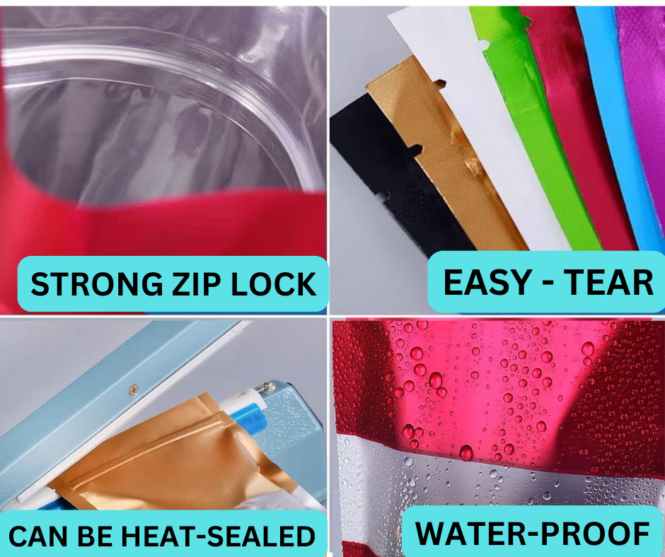 (50pcs) Big Size Matte Colour Zip Lock Bag with Window/Colour Zipper ...