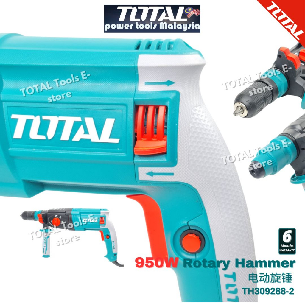 TOTAL NEW MODEL 950W Rotary Hammer SDS plus quick-change chuck ( 2 ...