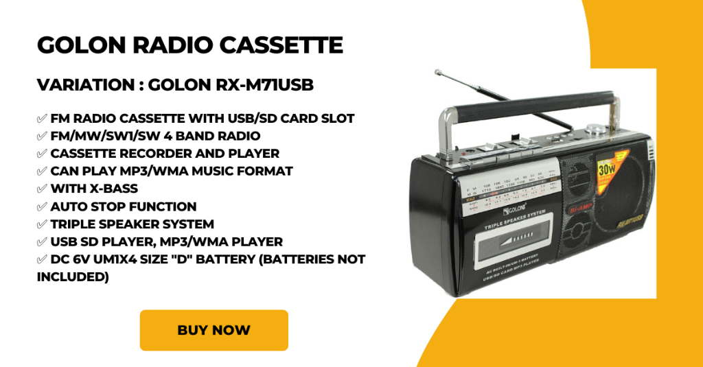 Original Golon Radio Kaset Cassette Mini Portable Classic Kecil Klasik ...